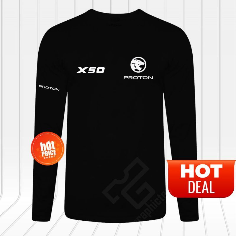 Long Sleeve Proton X50 Logo T Shirt Cotton | Shopee Philippines