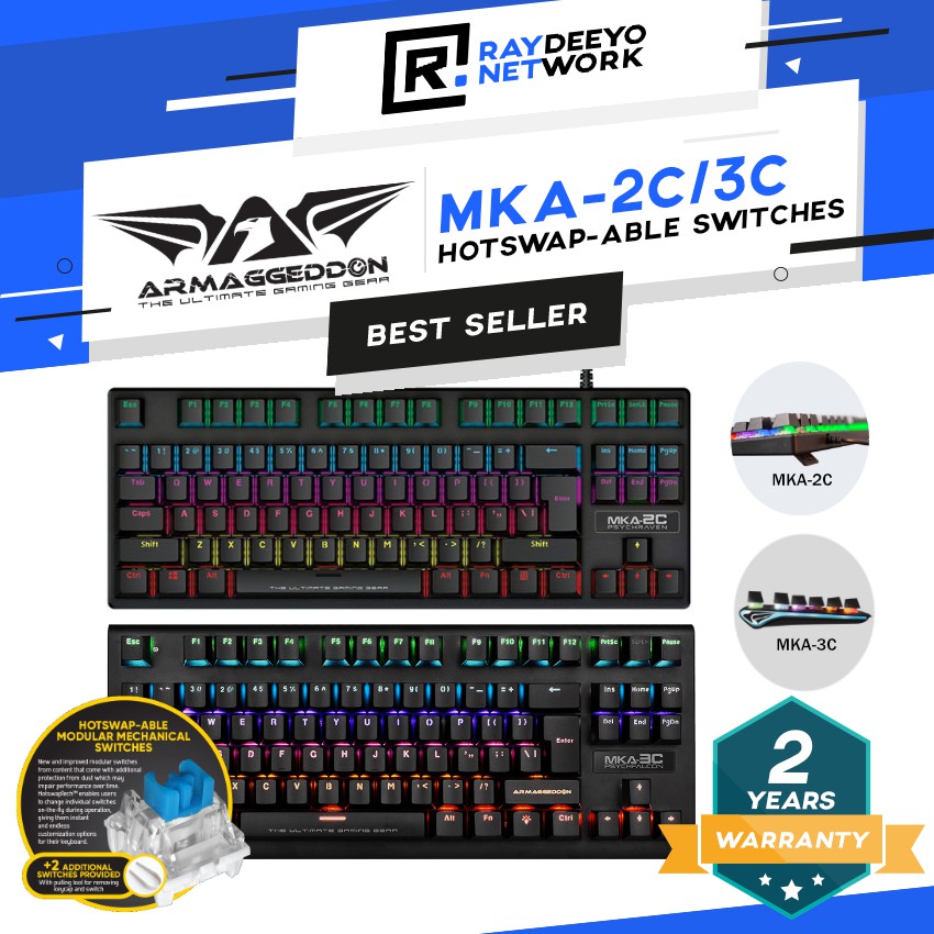 ARMAGGEDDON MKA-2C / MKA-3C Mechanical Gaming Keyboard [Blue Switches/Hotswap] | Shopee Philippines