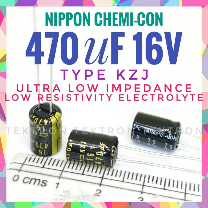 Ultra Low Impedance 470uF 16V Nippon Chemicon series KZJ Audiophile HQ ...