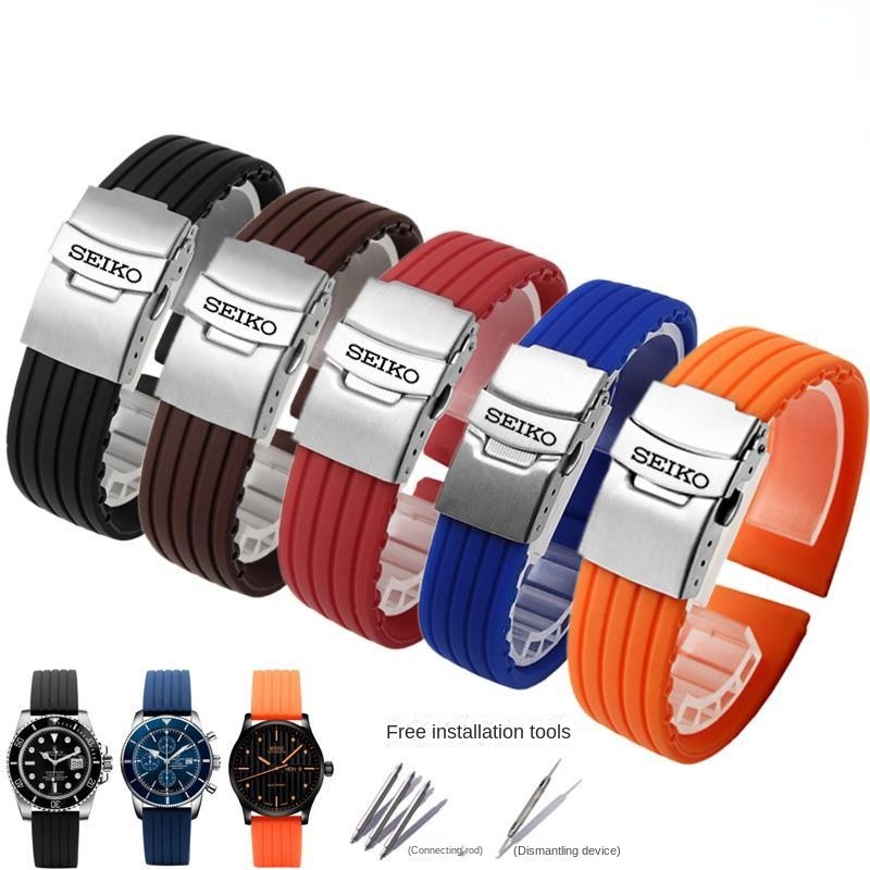Seiko No. 5 Watch Strap Silicone Original SEIKO Pilot Water Ghost Watch ...