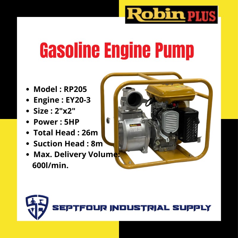 ROBIN-PLUS 2x2 Portable Self-Priming Gasoline Centrifugal Pump RP205 ...