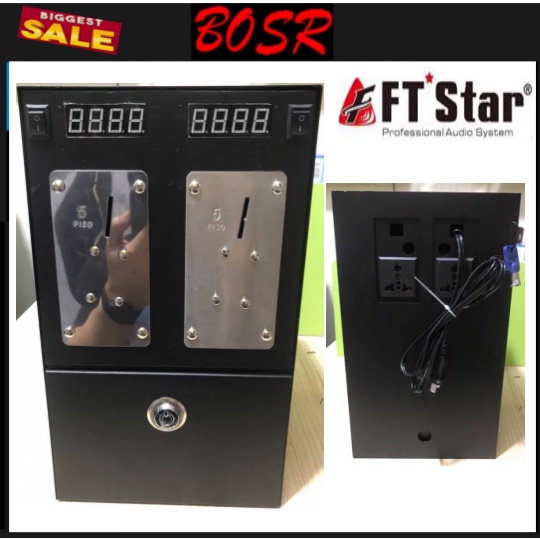 Complete PisoNet P5 Coinslot Box | Piso net Dual Coin slot Metal Box ...