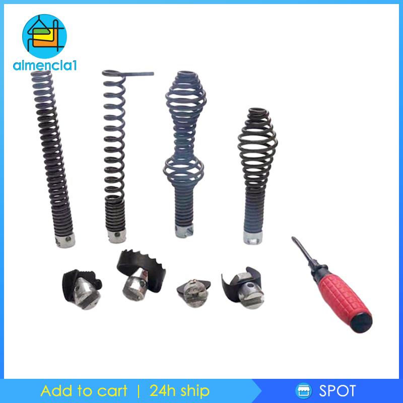 9 Pieces Drain Cutter Heads Set Steel Auger Adapters for Sewer Machine ...