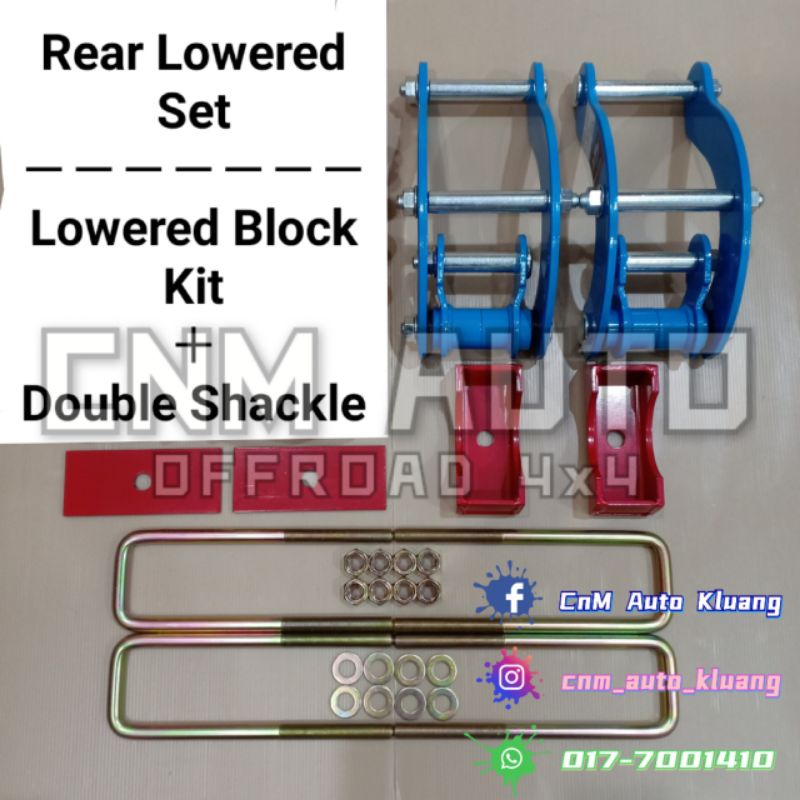 Rear Lowered Set Block JS Double Shackle Single Shackle Hilux Ranger WL ...