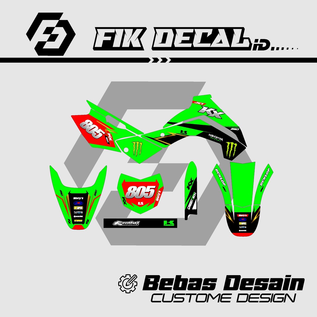 Decal KLX 140 New Design CUSTOM Free Color Can Use NO And Name | Shopee ...