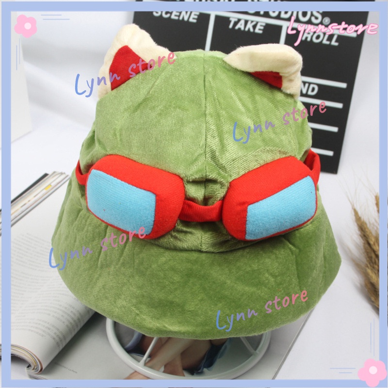 Cute plush Teemo Cosplay Hat Men Women LOL Cosplay Party Army Green Cap ...