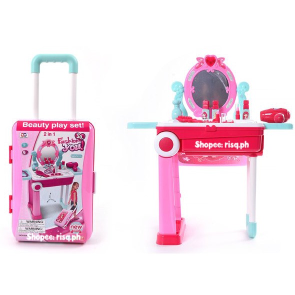 2 IN 1 Beauty Dressing Table Play Set In Luggage Set with Accessories ...