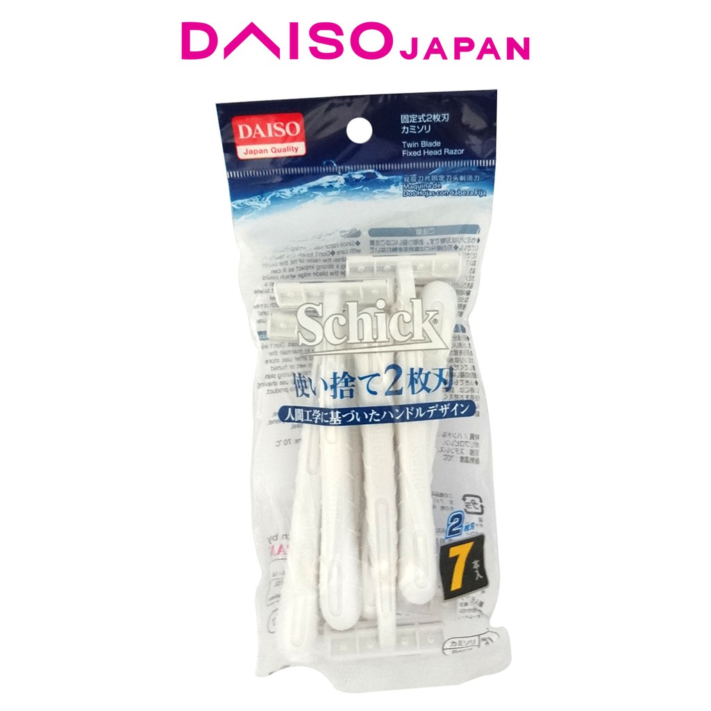 Daiso Schick White 2-Blade Disposable Fixed Head Razor (7 pieces ...