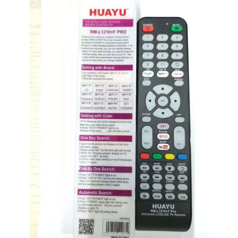 HUAYU Universal Flat screen Smart TV WIth Netflix ,YouTube (RM-L1210+G PRO) | Shopee Philippines