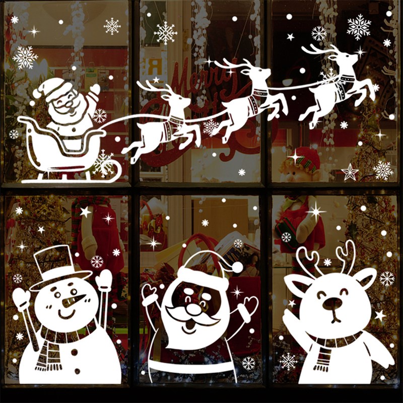 Huiran Christmas Window Stickers Merry Christmas Decorations For Home ...