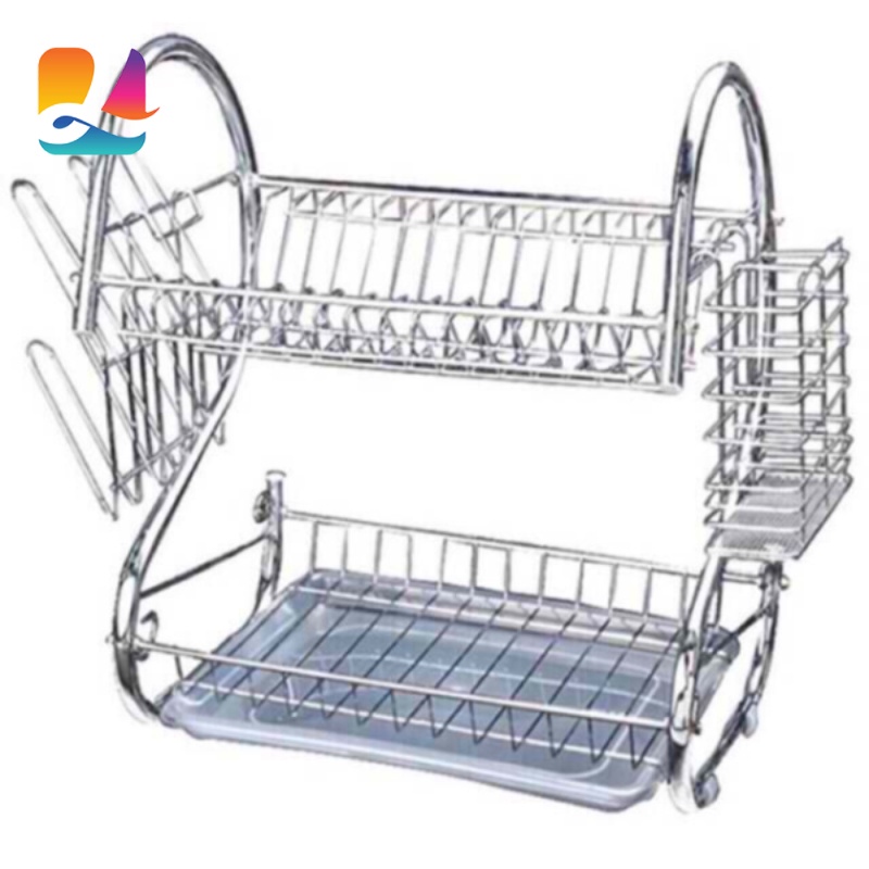 Dish Rack Double Layer Plate Bowl Cup Dish Drainer Rack Plate Holder ...