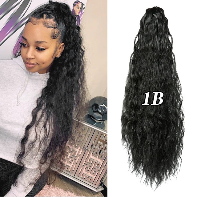 7 Colors Afro Kinky Curly Claw On Ponytail Wavy Ponytail Extension Corn ...