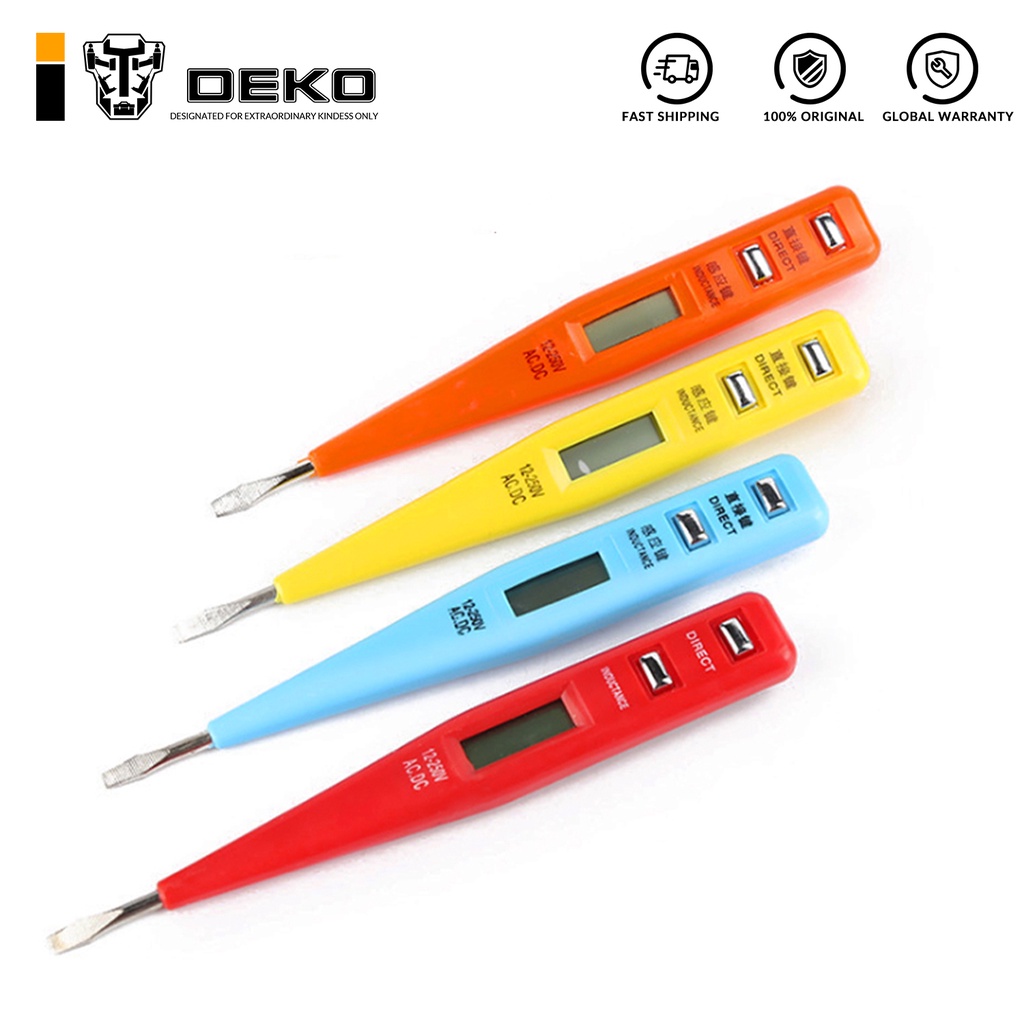 Deko Gj134 Electric Multifunction Digital Voltage Test Pen | Shopee ...