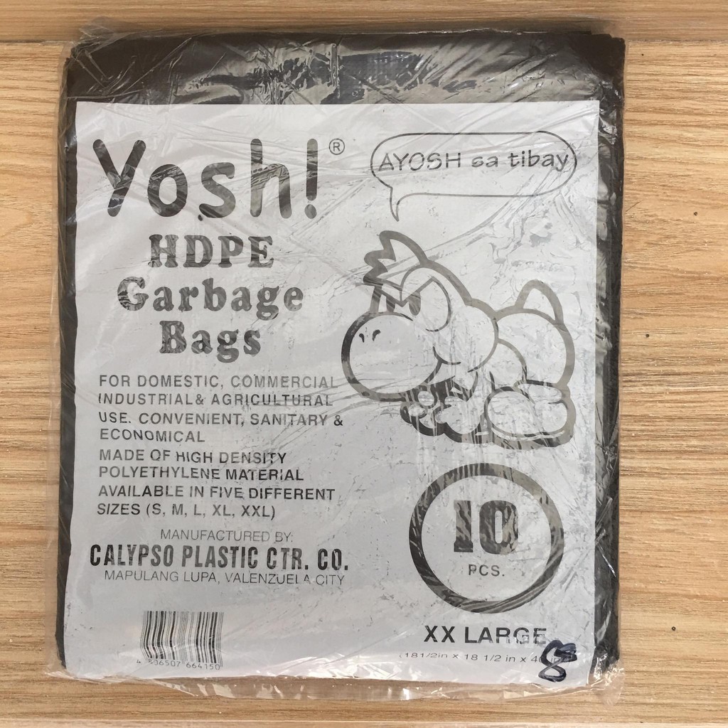 Garbage Plastic Bag Trash Bag Yosh! HDPE Garbage Bags Calypso (Folded ...