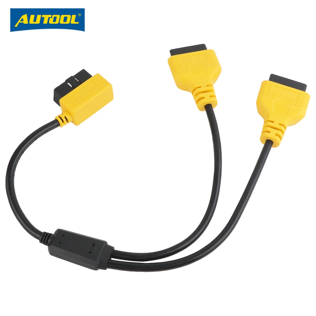 AUTOOL 50cm Car Obd2 Cable Connector 1 to 2 Splitter 16pin Male Female ...