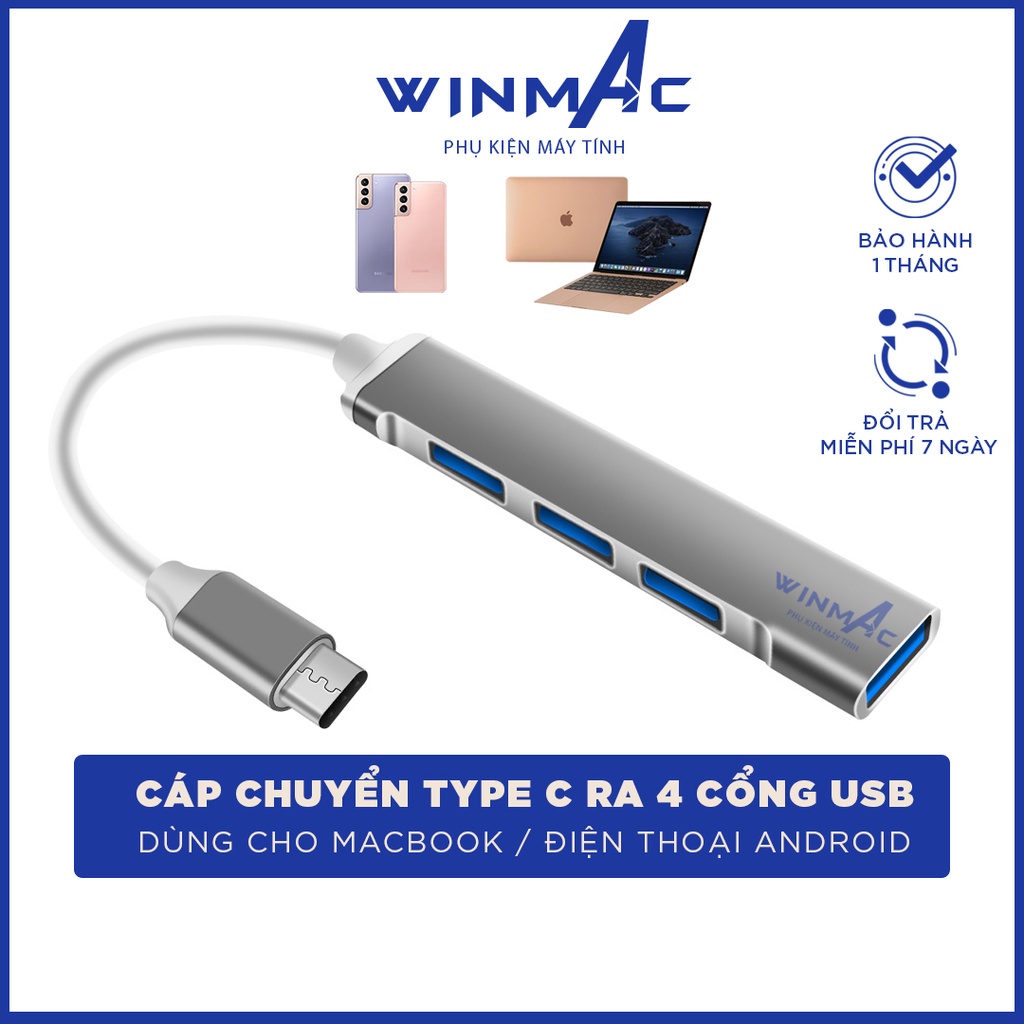 Hub Convert Macbook Type C To 4 USB Ports - Winmac | Shopee Philippines