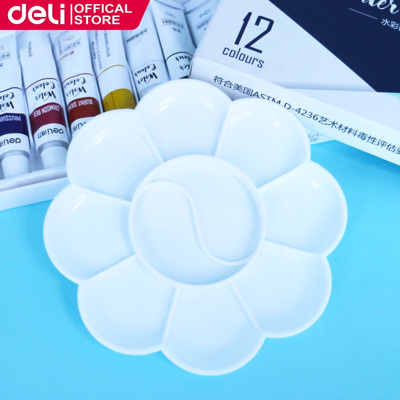 Deli Painting Palette Color 10 Grids Plastic Palette For Acrylic Oil ...