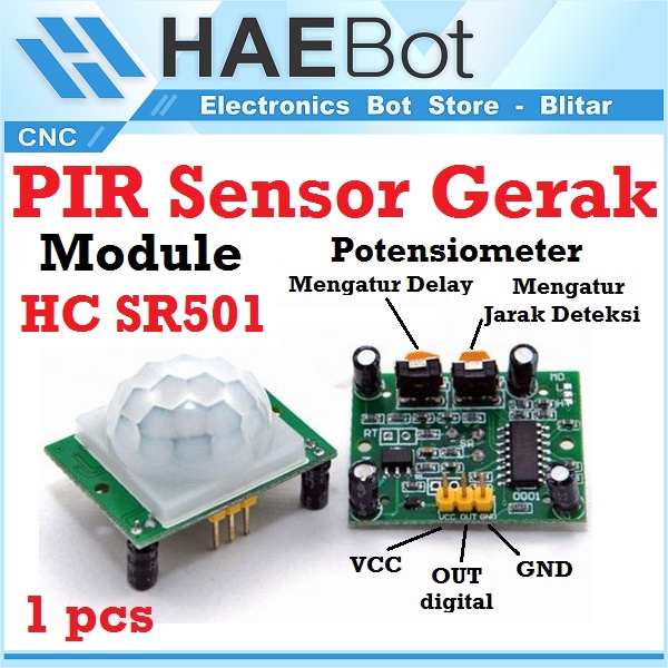 [HAEBOT] Pir Sensor Phyroelectric HC SR501 Infrared Motion Sensor 3 Pin ...