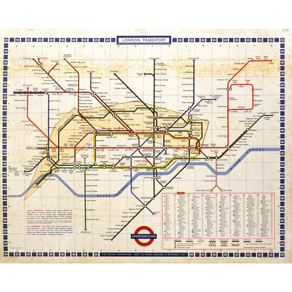 Retro London Underground Tube Map Art print Silk poster Home Wall Decor ...