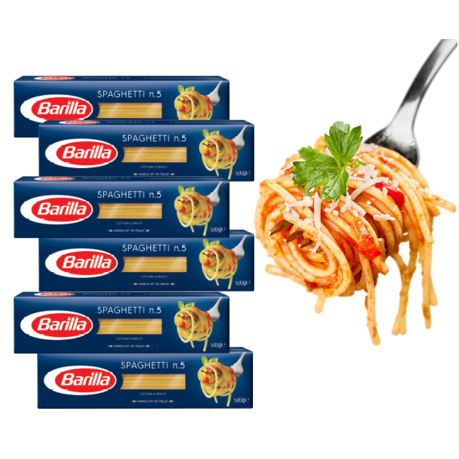 Barilla Spaghetti N.5 Durum Wheat Semolina Pasta, 500 grams (Pack of 6 ...