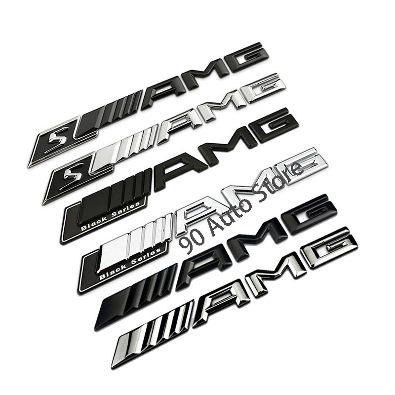 HYS Modified Alphabet Black and Silver AMG SAMG Metal Car Rear Sticker ...