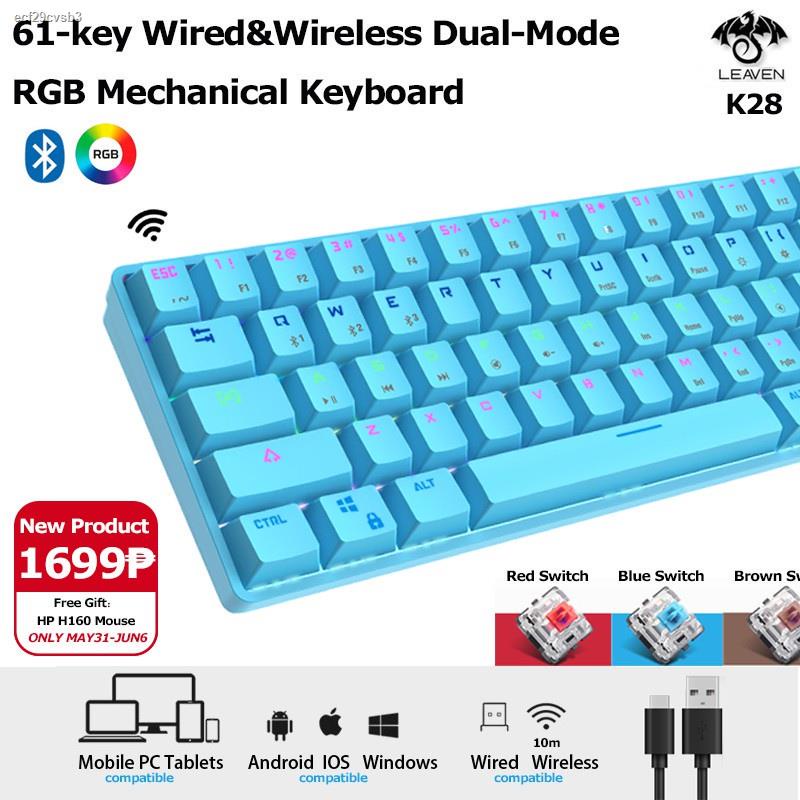 K28 RGB Light Effect Bluetooth Mechanical Keyboard with Dual Mode ...