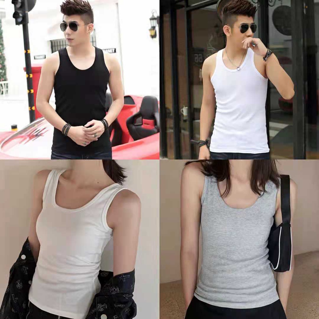 LZY Trendy men and women plain sando streachable sleeveless good ...