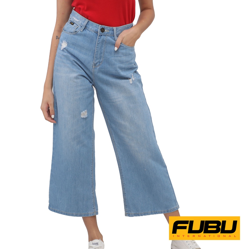 Fubu Girls Denim Wide Leg Pants Ladies QGB38-0004 (Light Wash) | Shopee ...