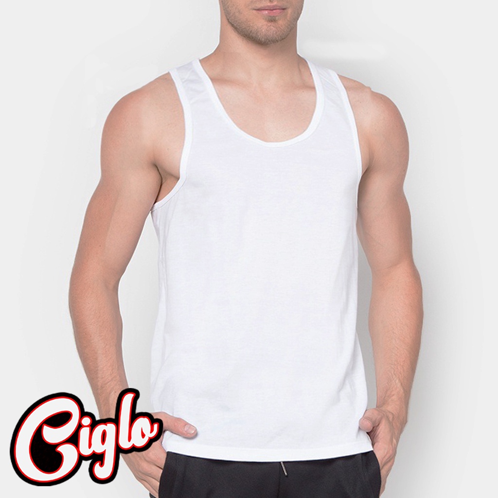 Ciglo Plain White Sando Tanks for Men | Shopee Philippines