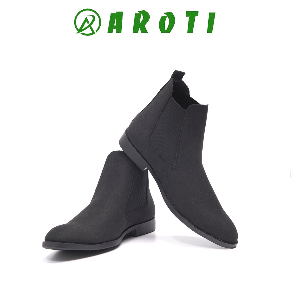 Men's Chelsea boots in suede, elastic collar, sturdy stitched sole ...