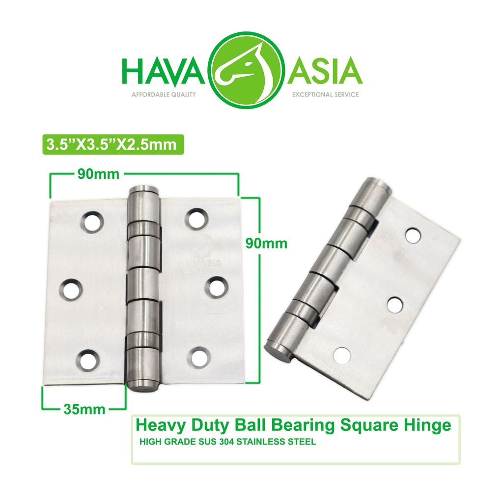HavaAsia Heavy Duty 4 Ball Bearing SUS304 Stainless Steel Butt Hinges ...