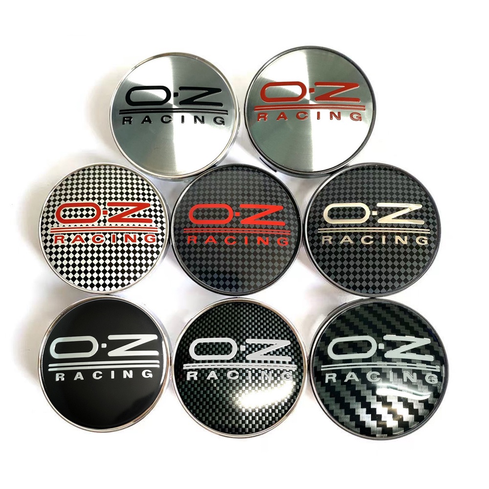 4pc 60mm OZ O.Z Racing Logo Black Silver Car Modified Wheel Center ...