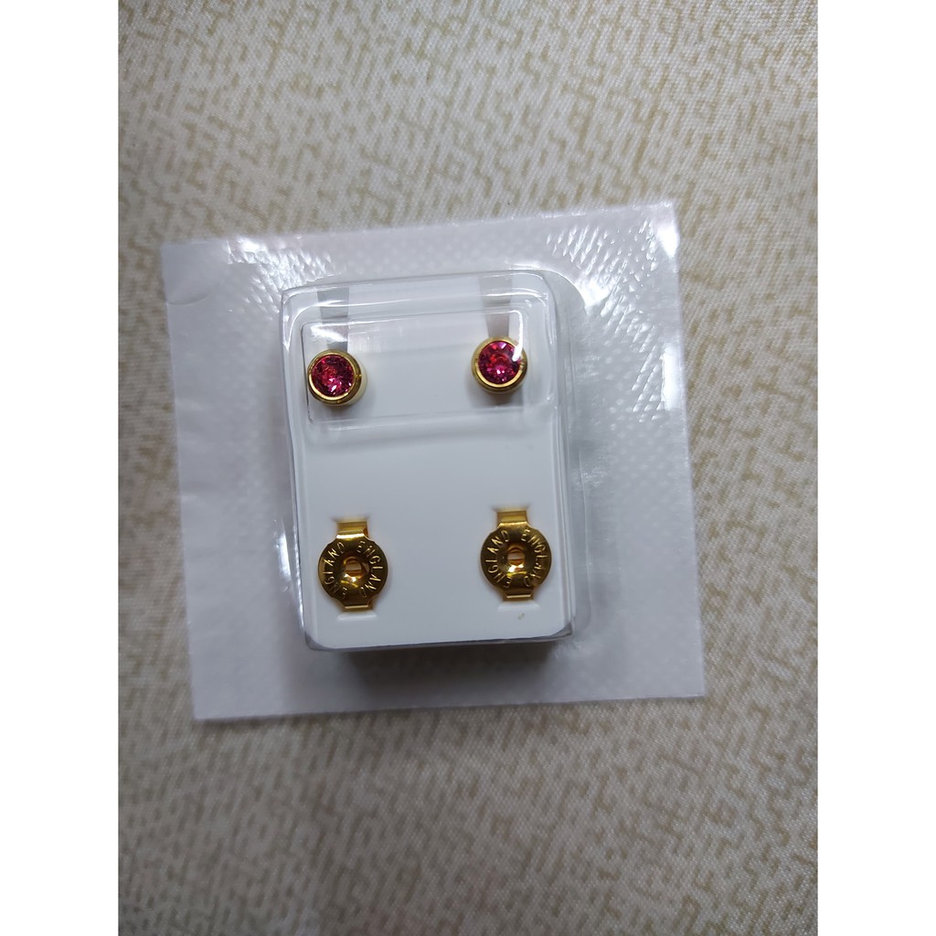 ORIGINAL Baby Safe Caflon Stud Earrings Round Gold Birthstone ...