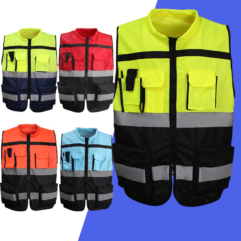 Hi Vis Vest For Construction Work Building Safety Vest With Reflectors ...