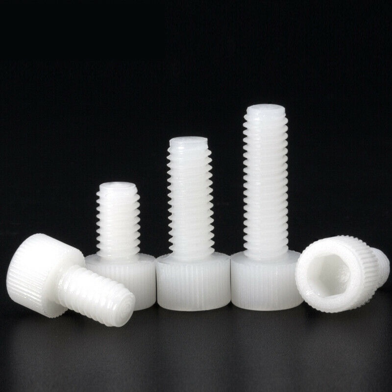 25pcs M3 M4 M5 M6 M8 White Nylon Hex Socket Head Cap Screw Plastic Screws Bolts Length 5-30mm ...
