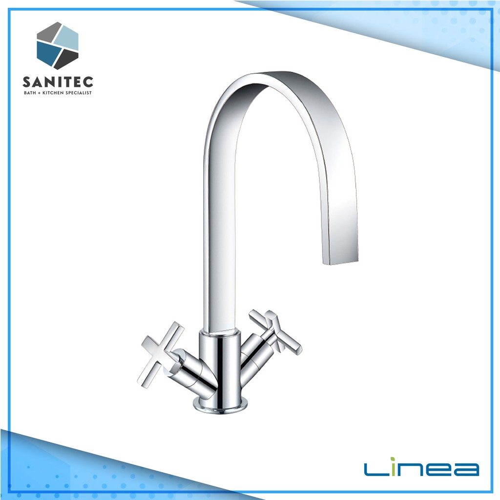 Linea - CT sink mixer 2handle flat spout by Sanitec | Shopee Philippines