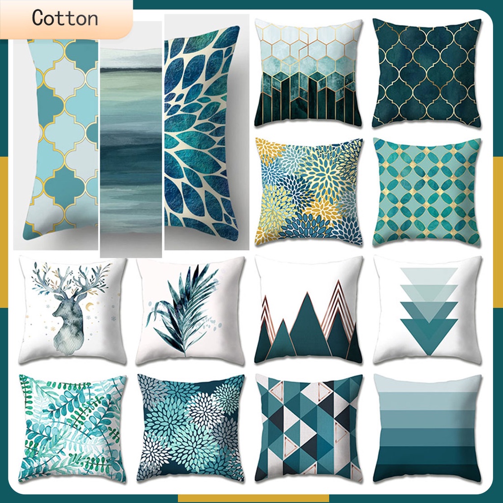Malachite Green Series Throw Pillow Case Cotton Cushion Cover For Home ...
