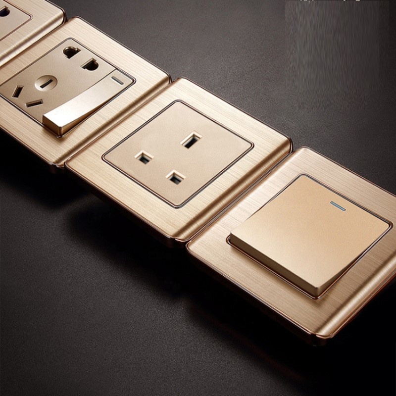 Metal Light Alloy Aluminum Gold Wall Switch | Shopee Philippines