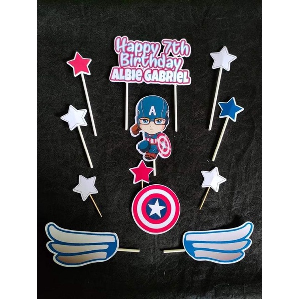 captain america theme cake topper | Shopee Philippines