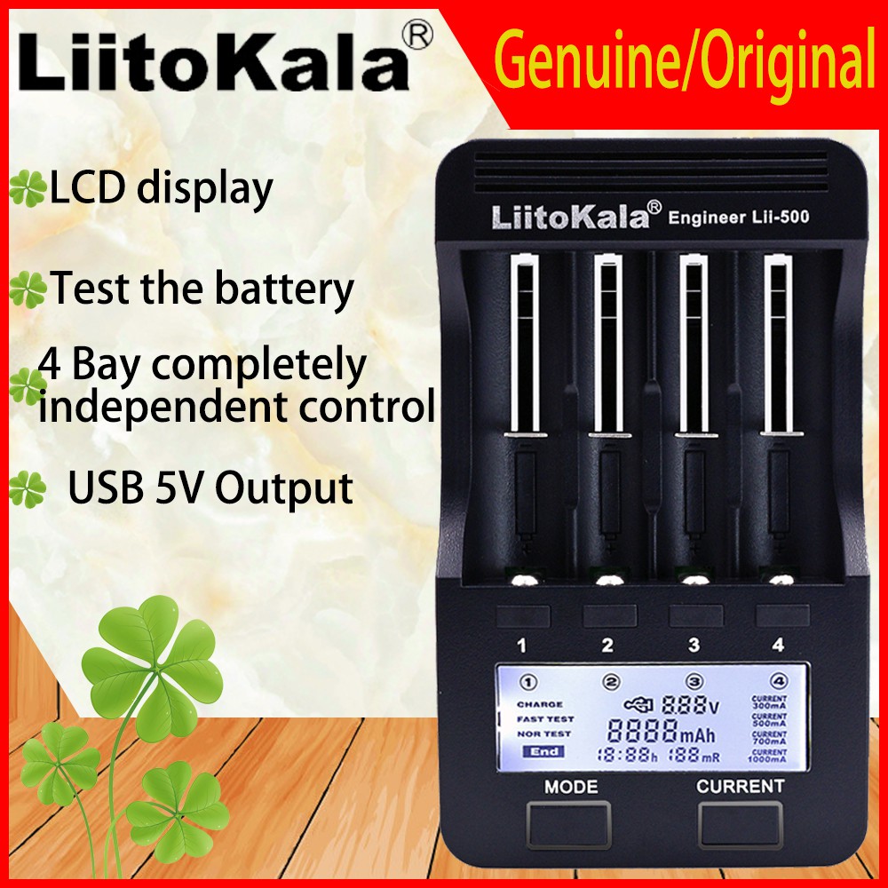 LiitoKala lii-500 LCD 3.7V/1.2V AA/AAA 18650/26650 Battery Charger with ...