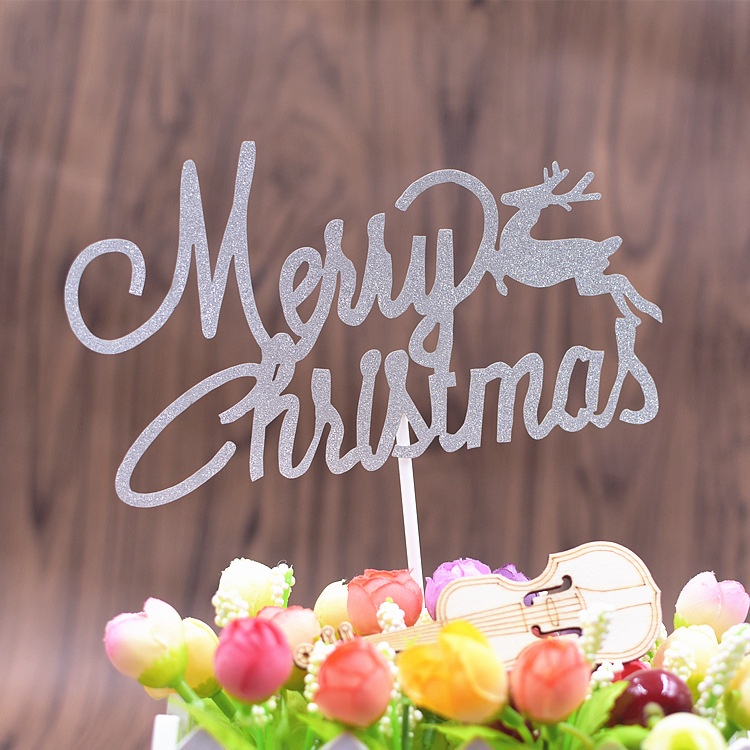 Merry Christmas Cake Topper Cupcake Toppers Flags Diy Cake For