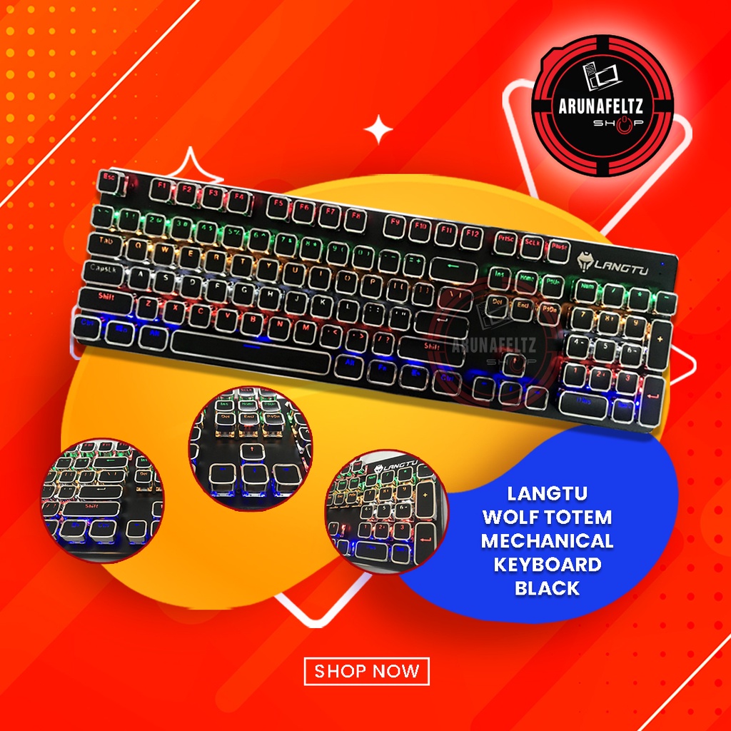 Wolf Totem G-100 Black Keys Mechanical Keyboard Typewriter | Shopee ...