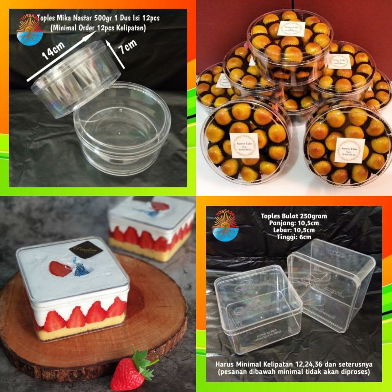 Mika Round 500gr (Ust Content 12PCS) Mica Box 250gr / Dessert Box ...