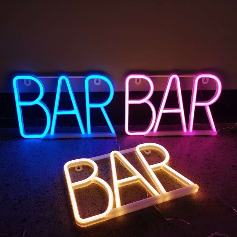 LED Bar Sign Neon Light USB Powered BAR Light Up Letter Advertisement ...