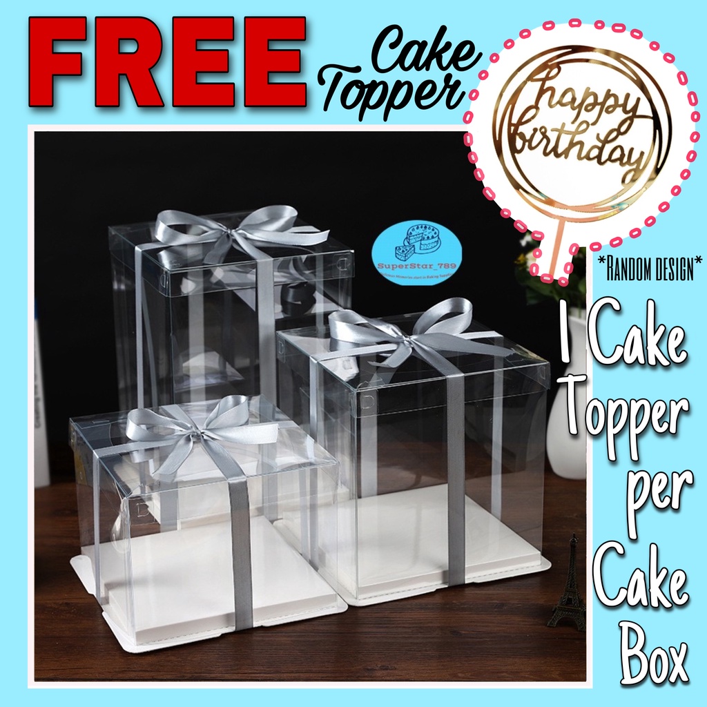 Transparent Acetate Square Clear Cake Box | Shopee Philippines