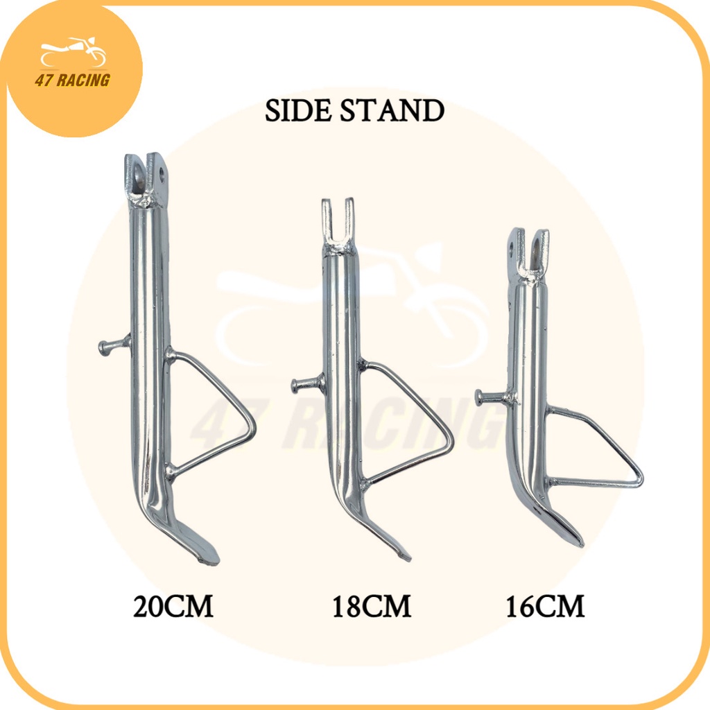 MOTORCYCLE UNIVERSAL SIDE STAND SILVER 16CM/ 18CM/ 20CM/ 22CM | Shopee ...