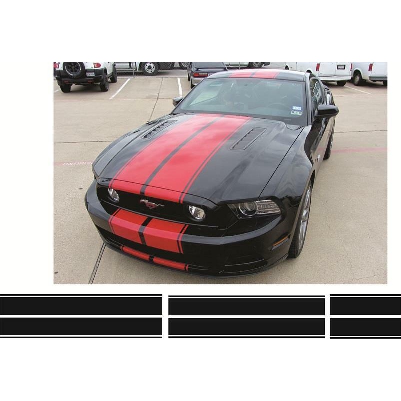 1Set Ford Mustang Double Rally Racing Stripes Decals GTO Shelby GT 350 ...