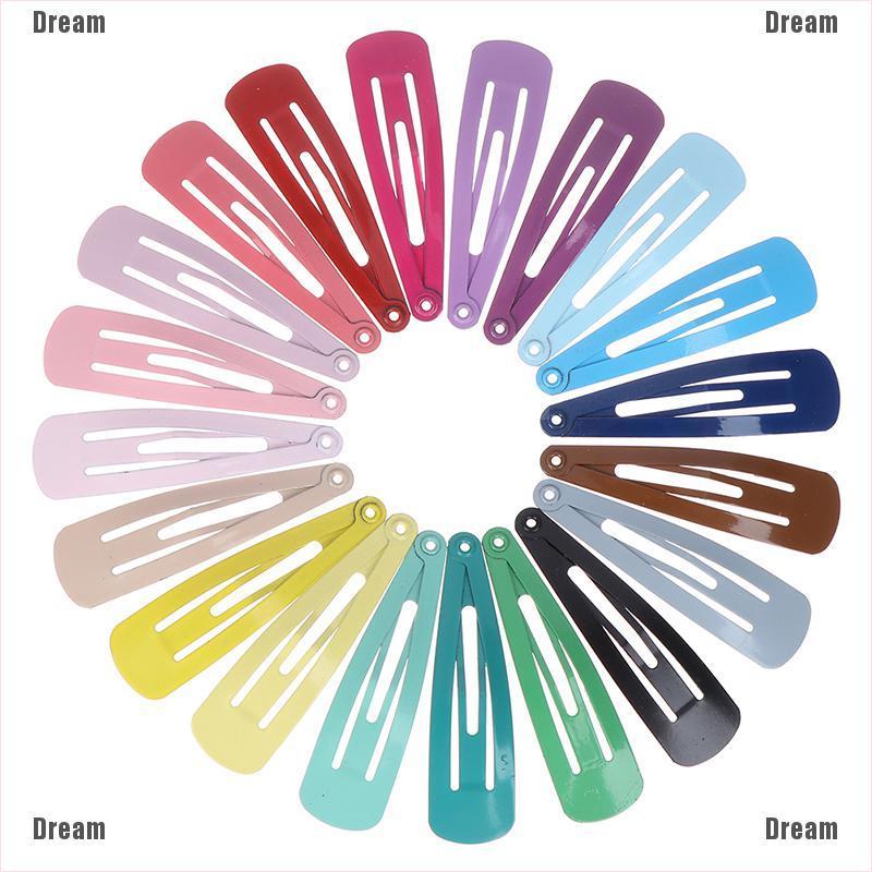 20Pcs/set Candy Color Snap Hair Clips Barrettes Girls Hairpins Hair ...