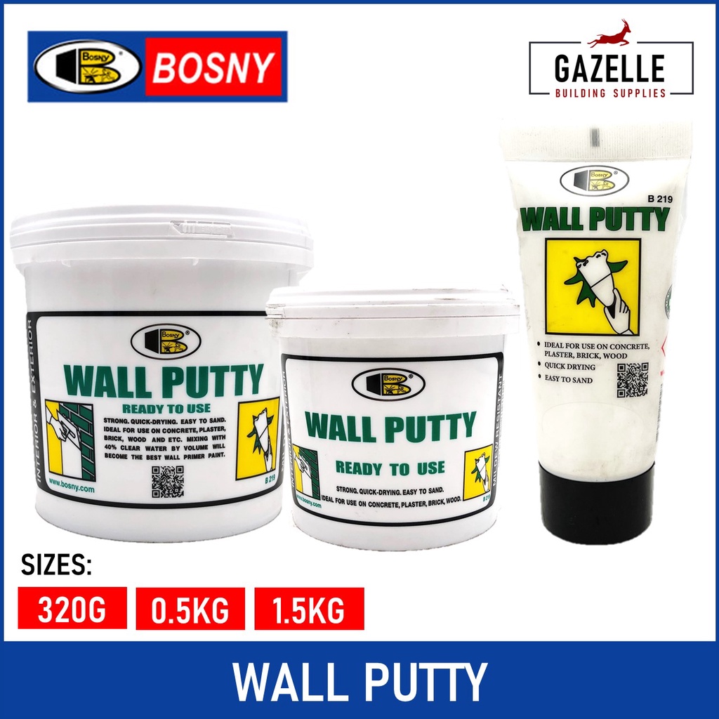 Bosny Wall Putty 320g / 0.5kg / 1.5kg B219 | Shopee Philippines
