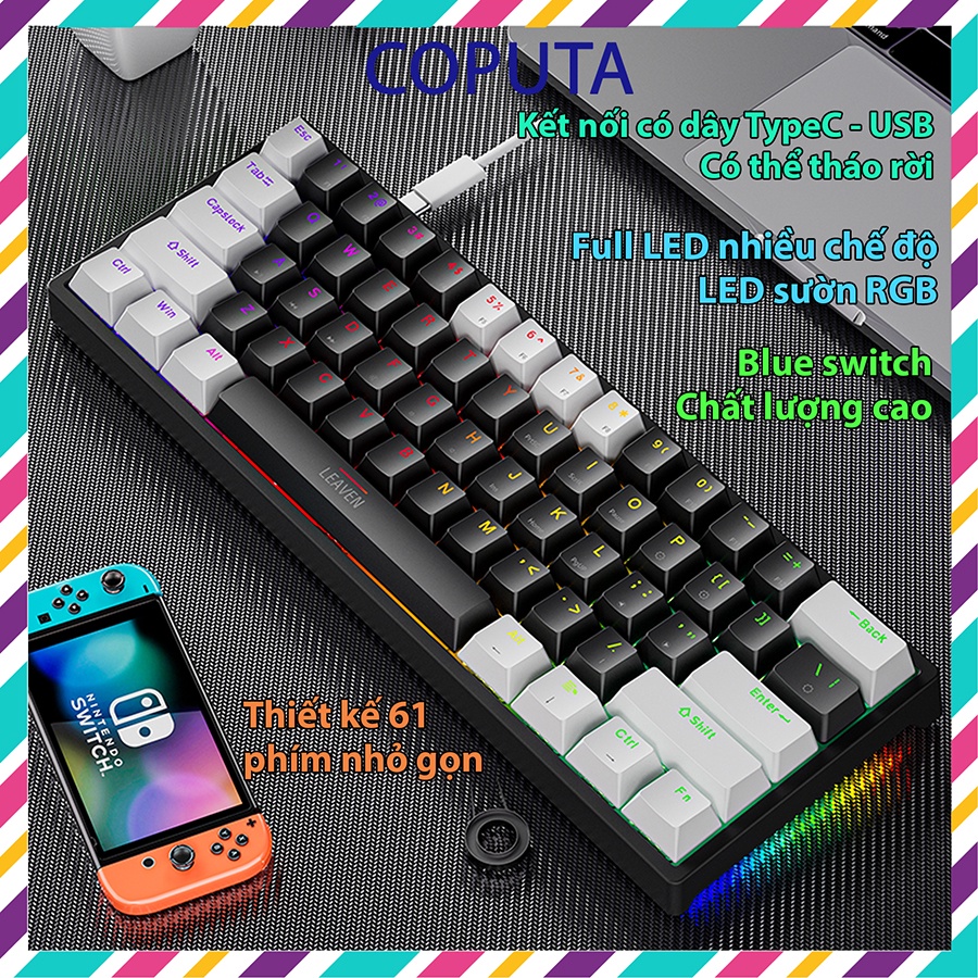 Coputa mechanical keyboard wired computer keyboard laptop mini gaming ...